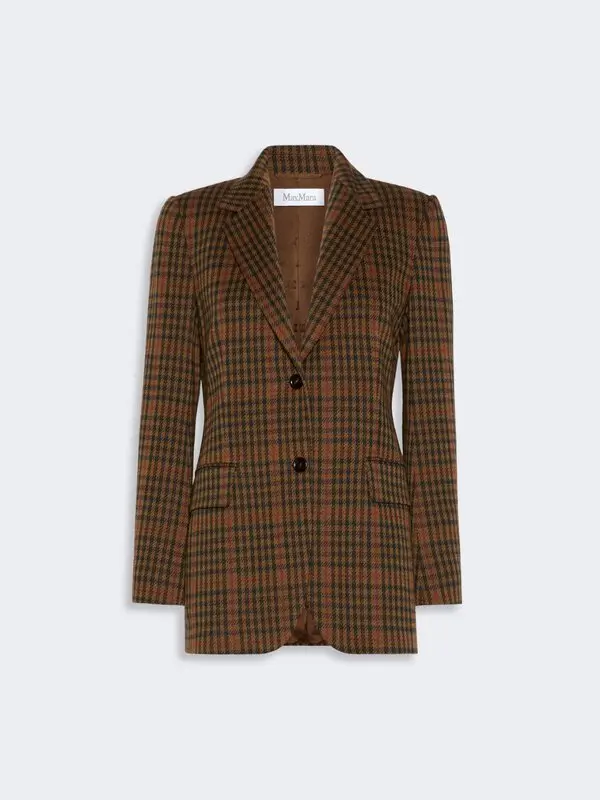 Max Mara Single-breasted Glen Plaid Jersey Blazer