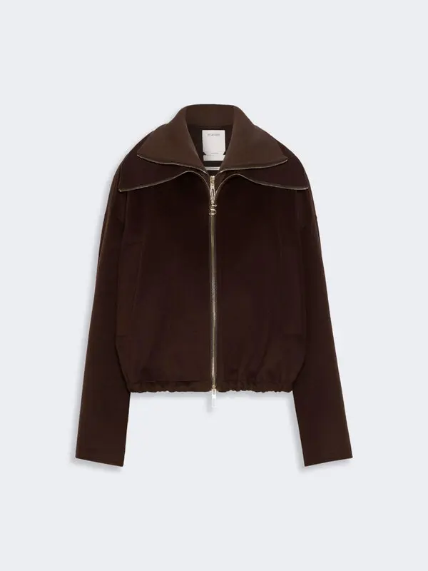 Max Mara Pure Wool Bomber Jacket With Removable Bib