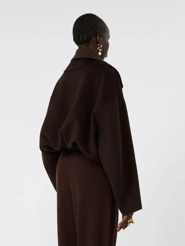 Max Mara Pure Wool Bomber Jacket With Removable Bib