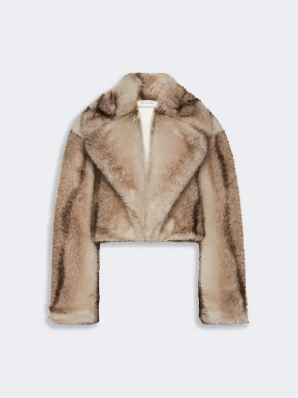 Max Mara Short Furry Jersey Jacket