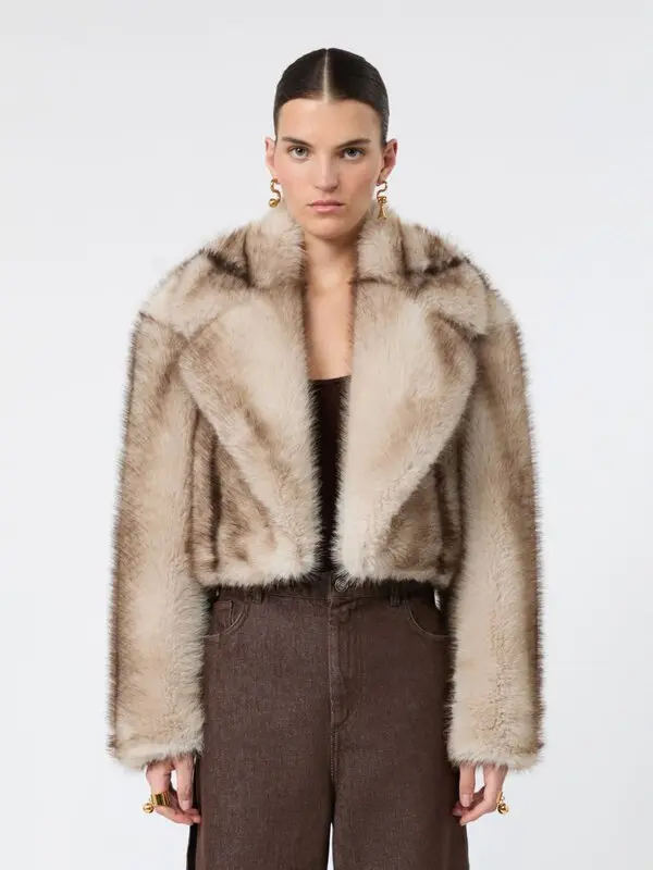 Max Mara Short Furry Jersey Jacket