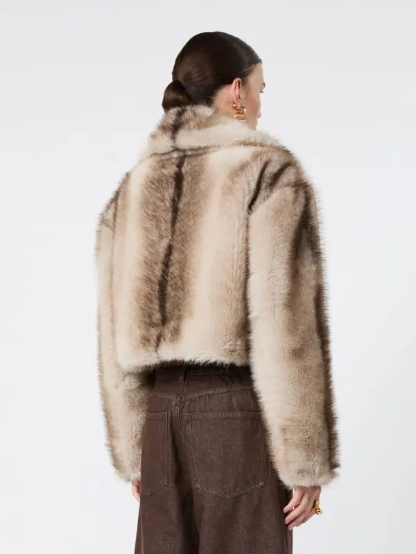 Max Mara Short Furry Jersey Jacket