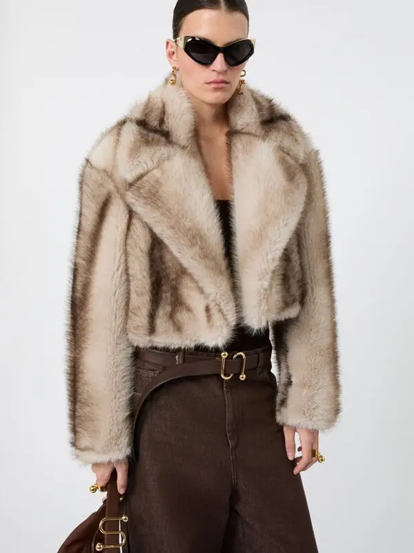 Max Mara Short Furry Jersey Jacket