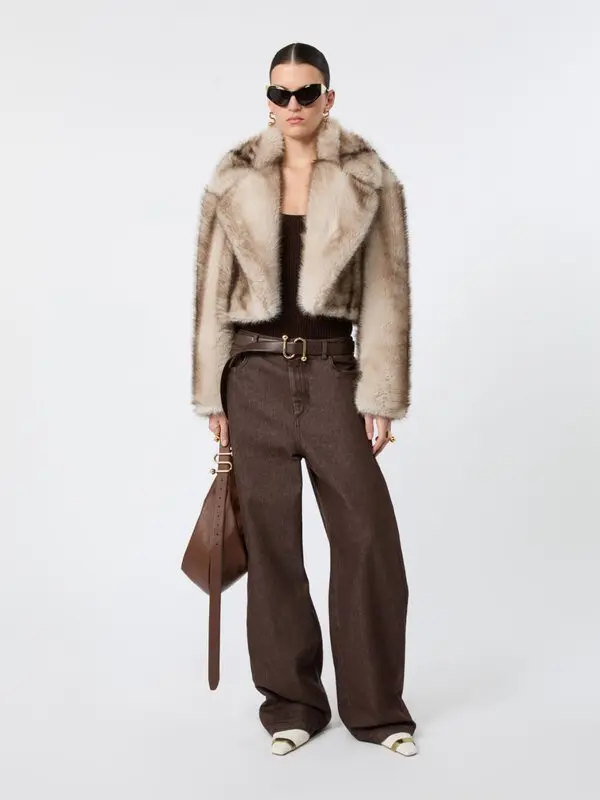 Max Mara Short Furry Jersey Jacket