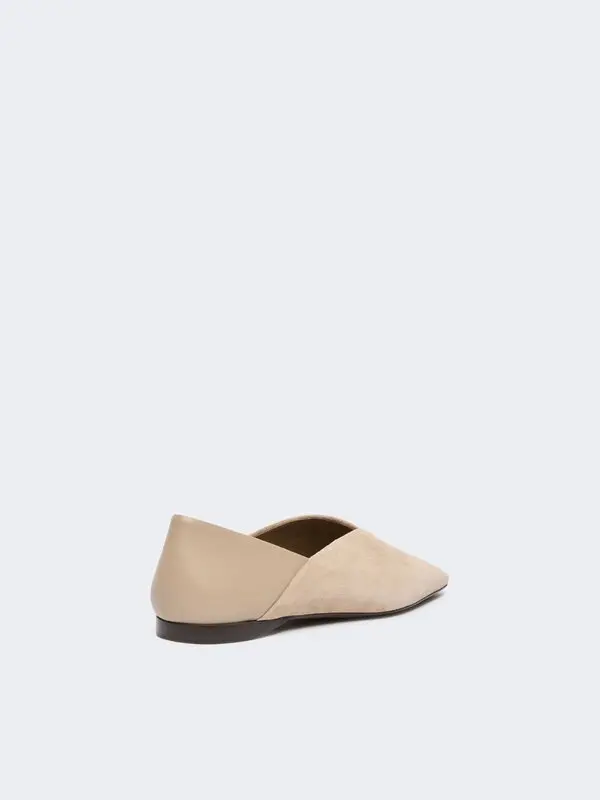 Max Mara Split Leather And Nappa Leather Ballet Flats