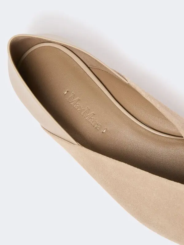 Max Mara Split Leather And Nappa Leather Ballet Flats