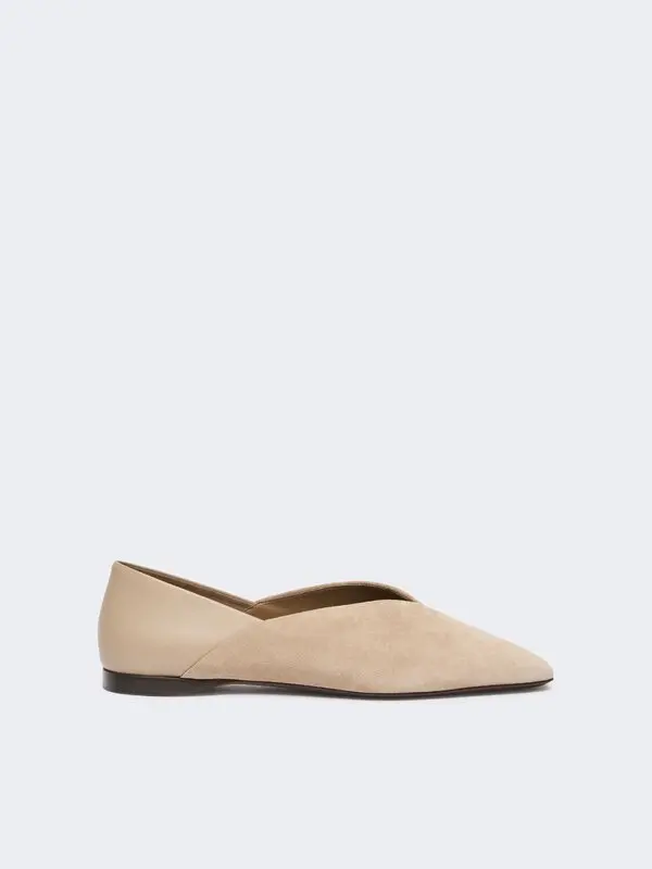 Max Mara Split Leather And Nappa Leather Ballet Flats