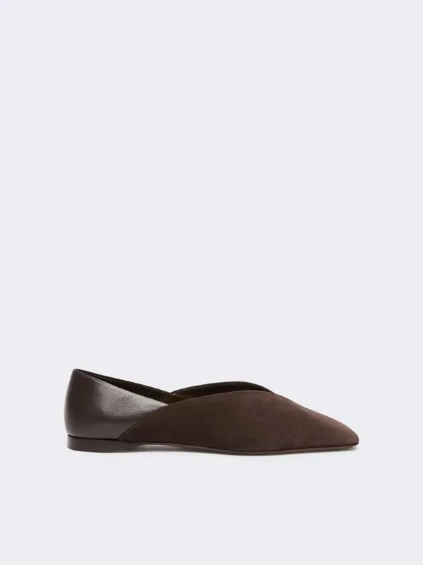 Max Mara Split Leather And Nappa Leather Ballet Flats