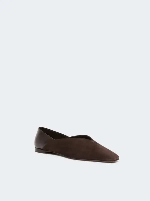 Max Mara Split Leather And Nappa Leather Ballet Flats