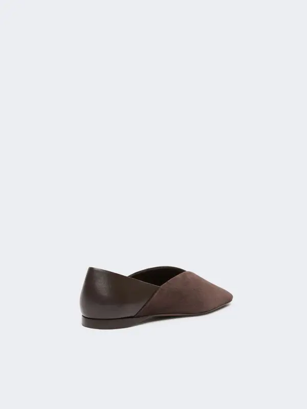 Max Mara Split Leather And Nappa Leather Ballet Flats