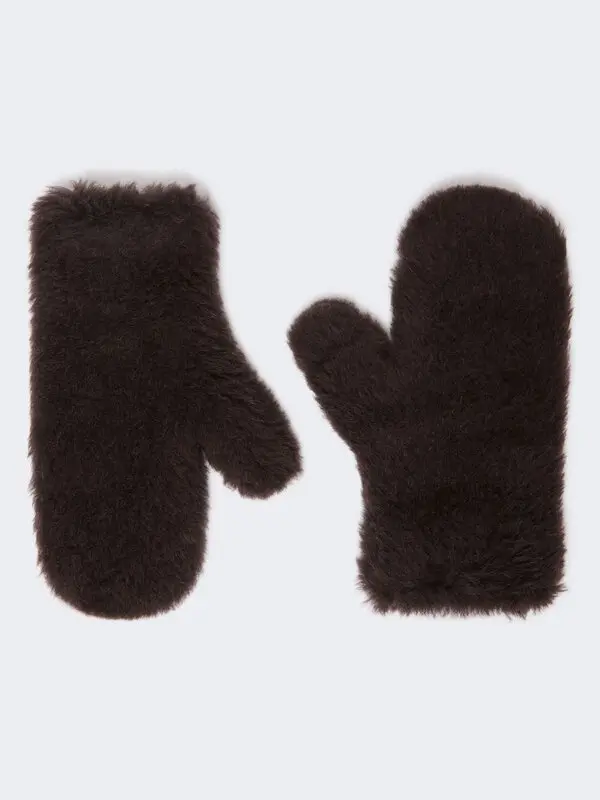 Max Mara Alpaca And Wool Teddy Fabric Mittens