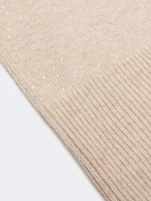 Max Mara Cashmere Balaclava With Rhinestones - Beige