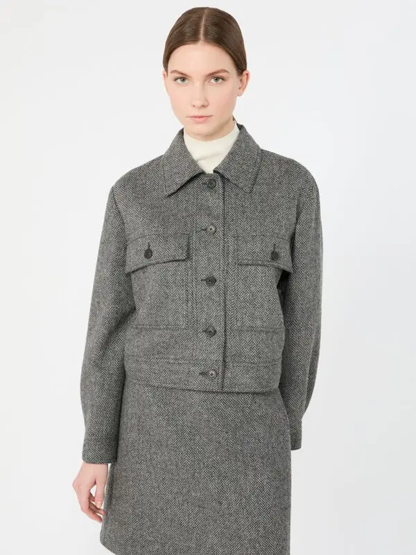 Max Mara Cropped Wool Blend Jacket