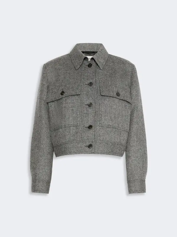 Max Mara Cropped Wool Blend Jacket