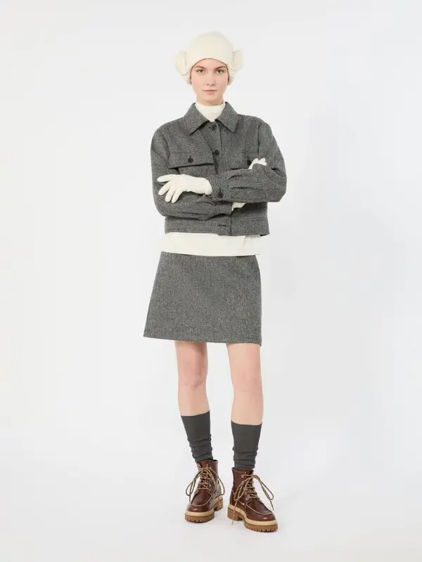 Max Mara Cropped Wool Blend Jacket