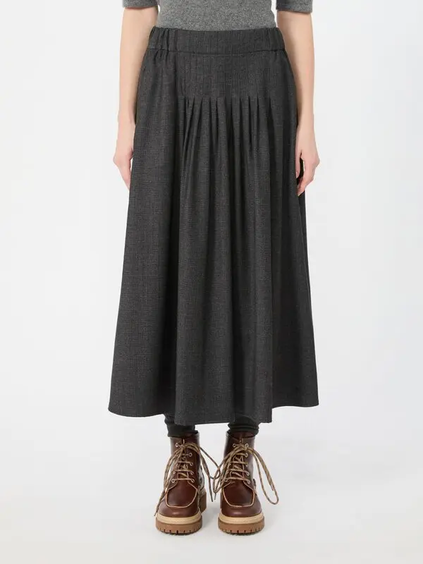 Max Mara Stretch Wool Flannel Skirt