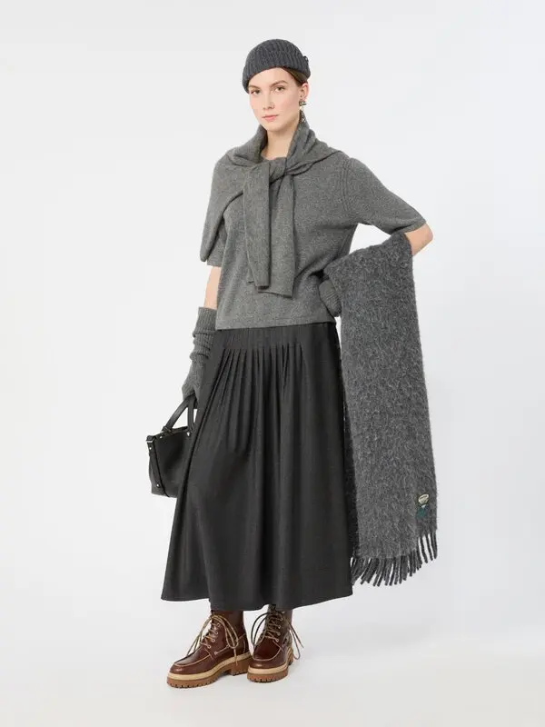 Max Mara Stretch Wool Flannel Skirt