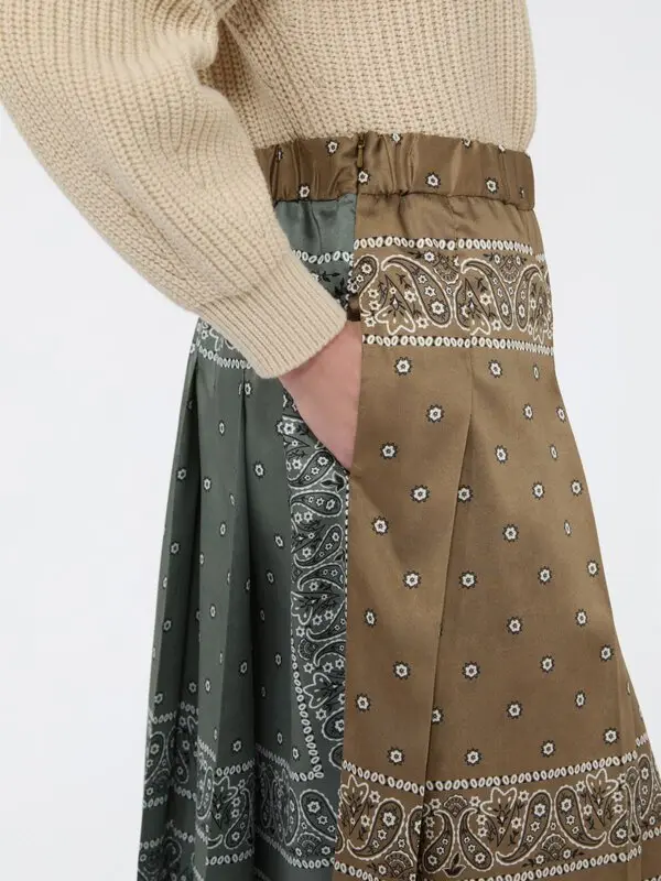Max Mara Printed Twill And Cotton Drill Skirt