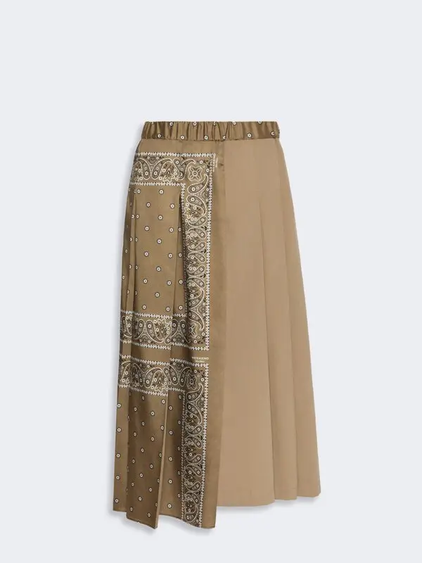 Max Mara Printed Twill And Cotton Drill Skirt