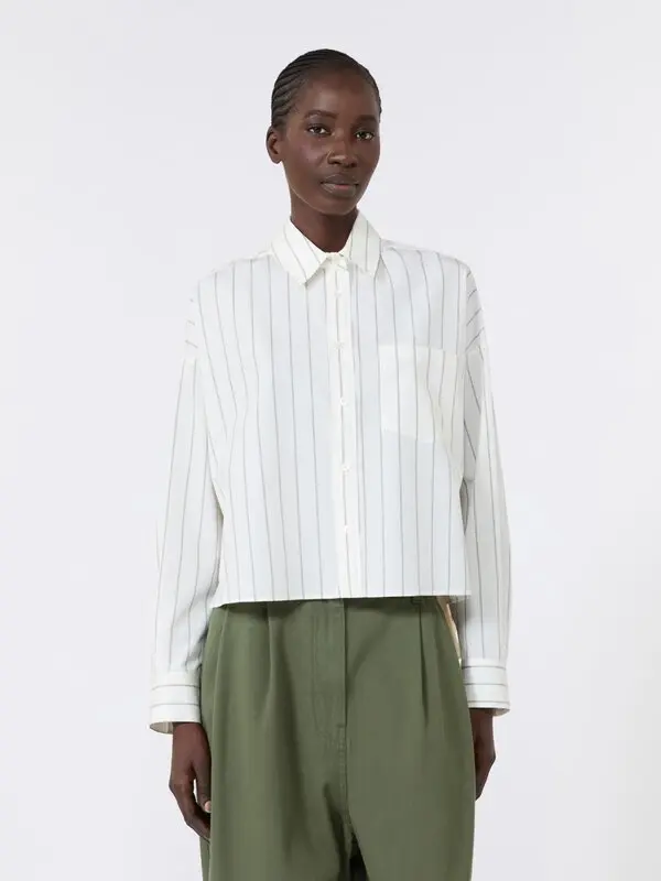 Max Mara Cotton Shirt With A Contrasting Back