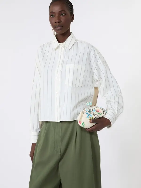 Max Mara Cotton Shirt With A Contrasting Back