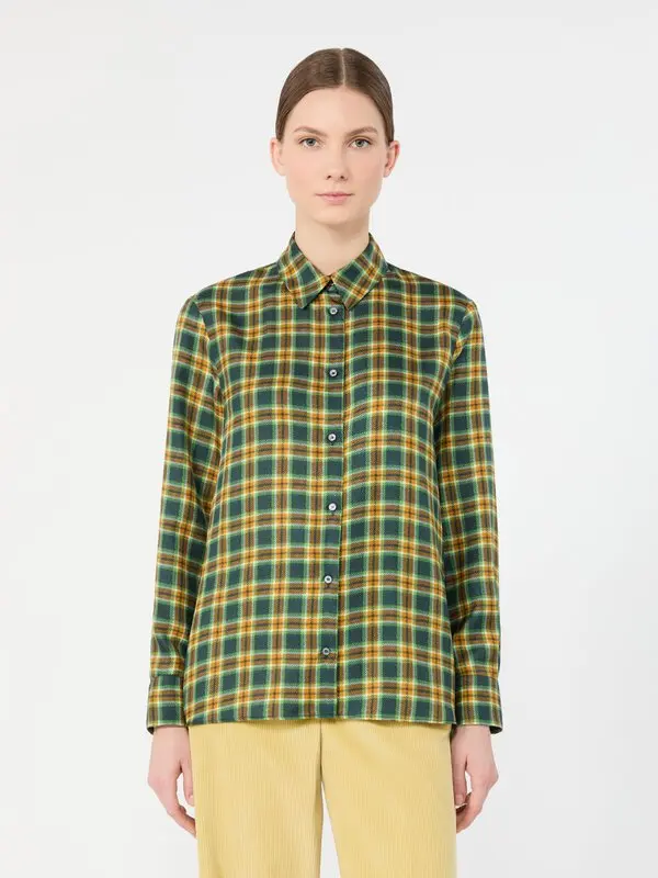 Max Mara Checked Silk Twill Shirt