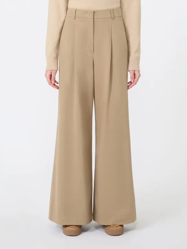 Max Mara Wide Trousers In Cotton Drill