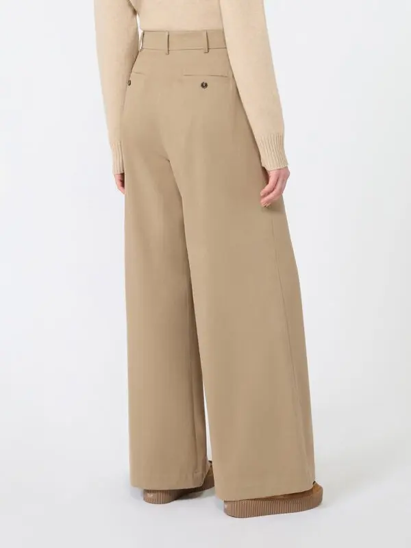 Max Mara Wide Trousers In Cotton Drill