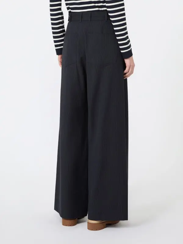 Max Mara Wool And Cotton Gabardine Trousers