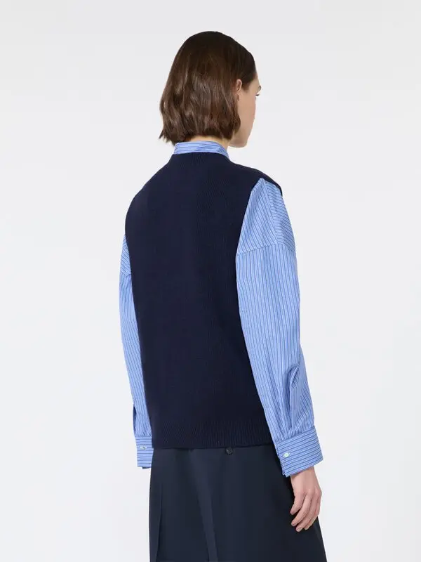 Max Mara Wool Yarn Gilet With Embroidery