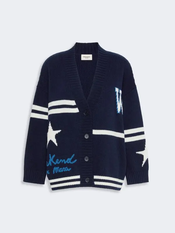 Max Mara Jacquard Wool Cardigan