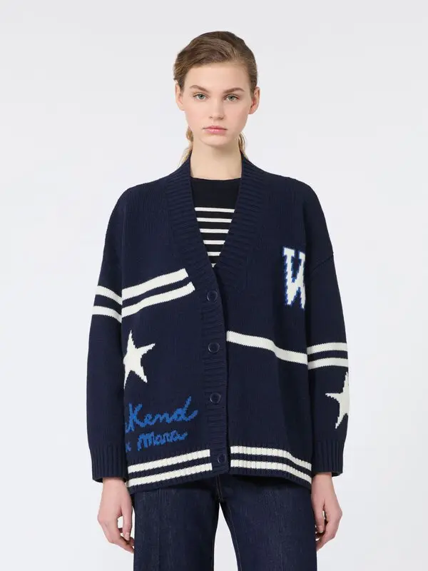 Max Mara Jacquard Wool Cardigan