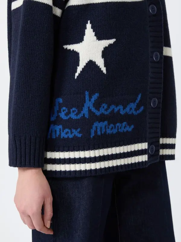 Max Mara Jacquard Wool Cardigan