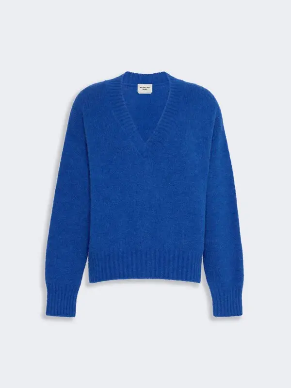 Max Mara Alpaca And Cotton V-neck Sweater - Cornflower Blue