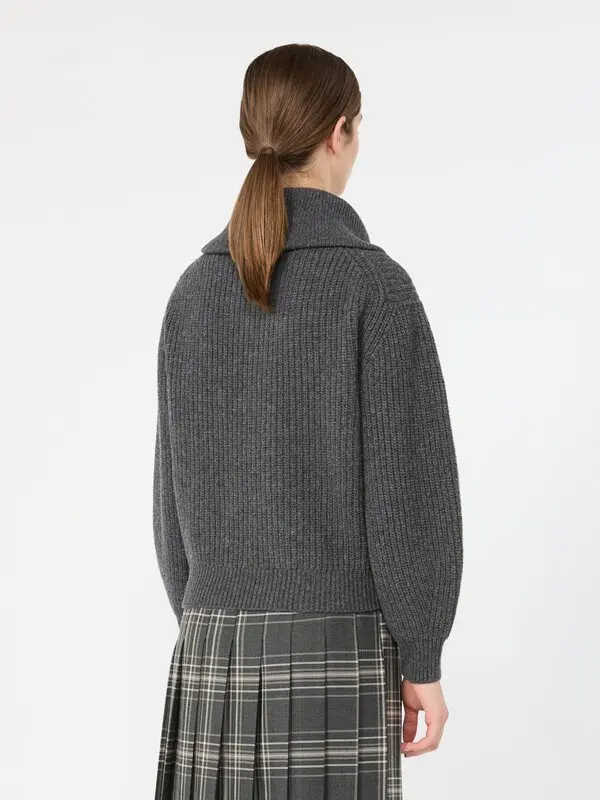 Max Mara Wool Zip-up Roll-neck Jumper