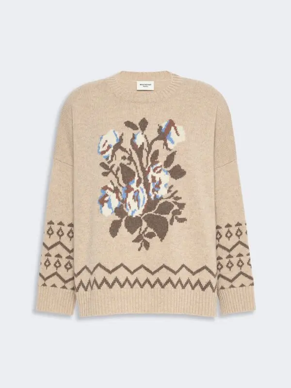 Max Mara Loose Jumper In Wool Jacquard