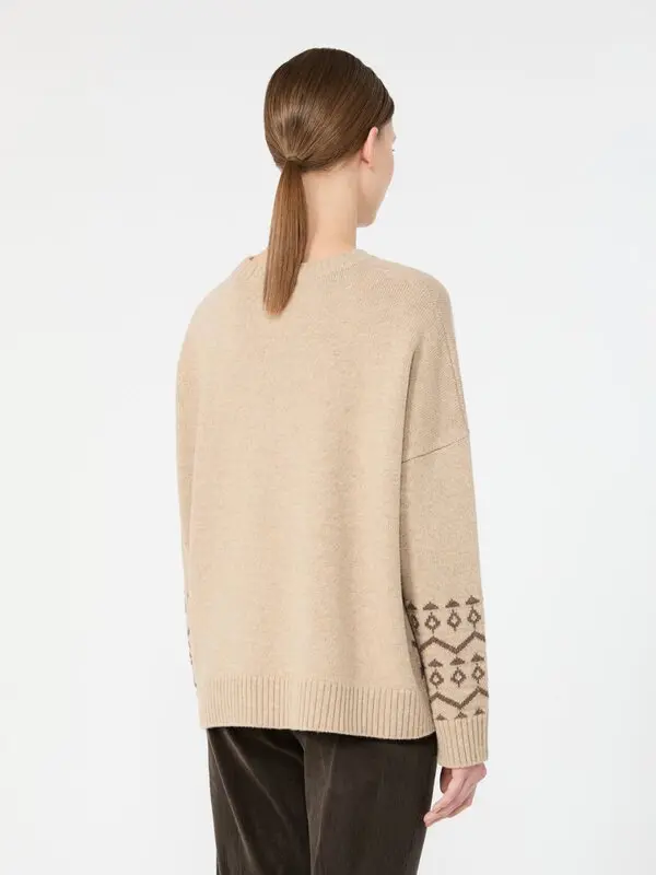 Max Mara Loose Jumper In Wool Jacquard