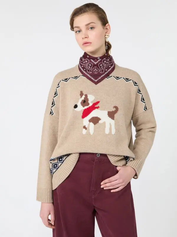 Max Mara Loose Jumper In Wool Jacquard