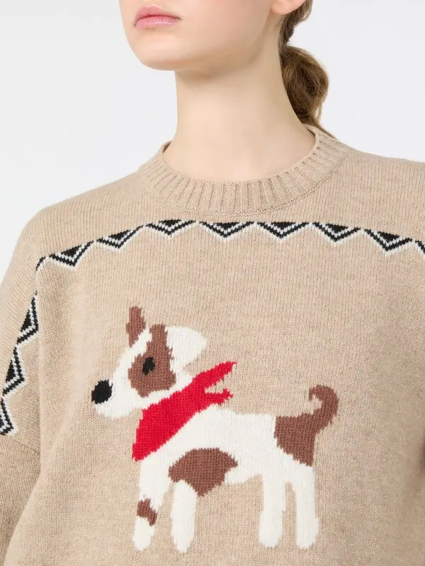 Max Mara Loose Jumper In Wool Jacquard