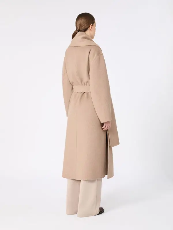 Max Mara Double Wool And Cashmere Robe Coat - Clay