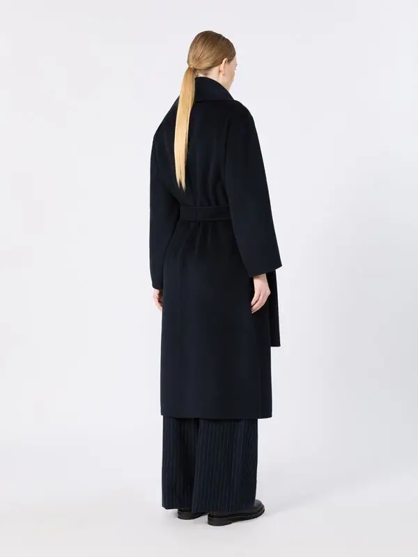 Max Mara Double Wool And Cashmere Robe Coat - Midnightblue
