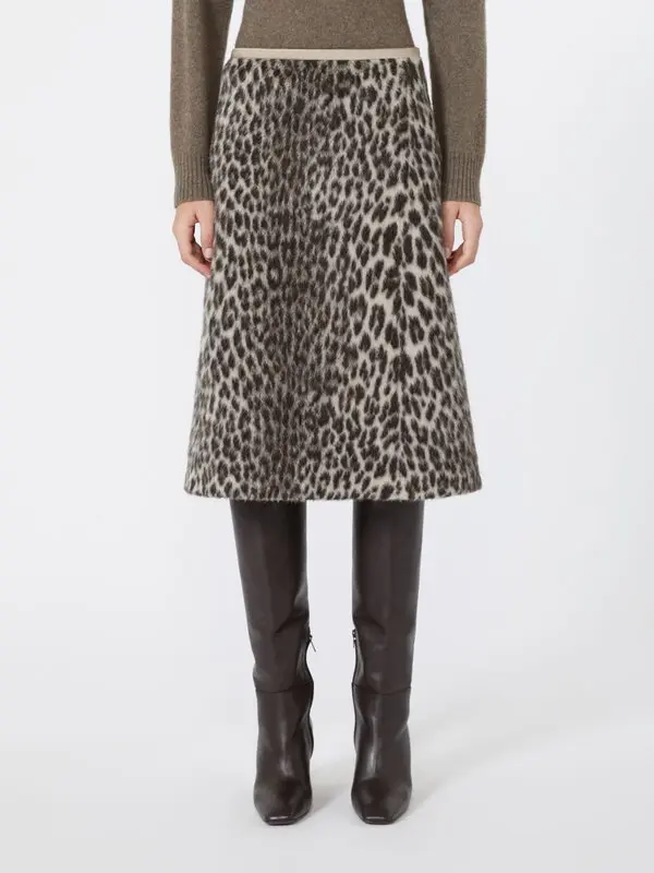 Max Mara Jacquard Wool And Alpaca Calf-length Skirt