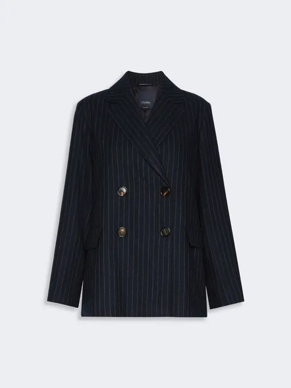 Max Mara Double-breasted Pinstripe Wool Jacket