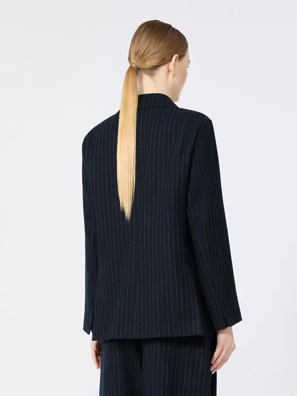 Max Mara Double-breasted Pinstripe Wool Jacket