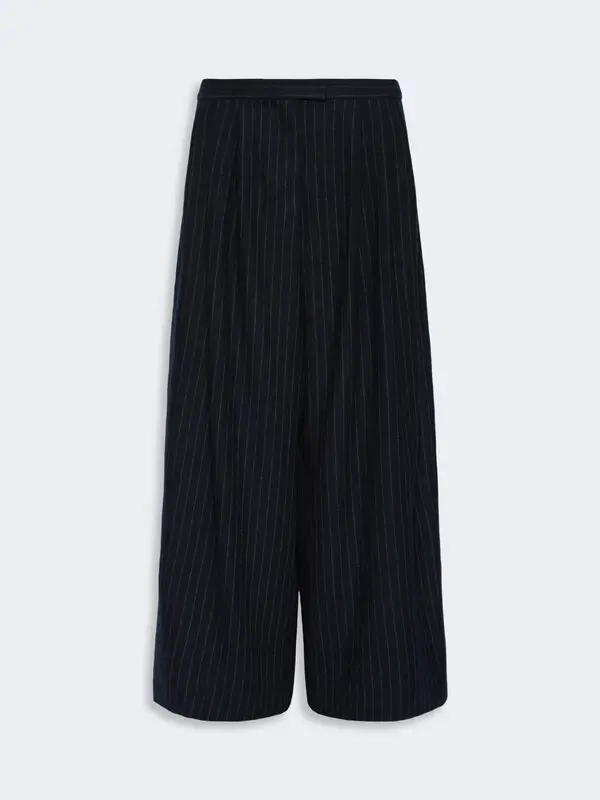 Max Mara Chalk-stripe Wool Trousers