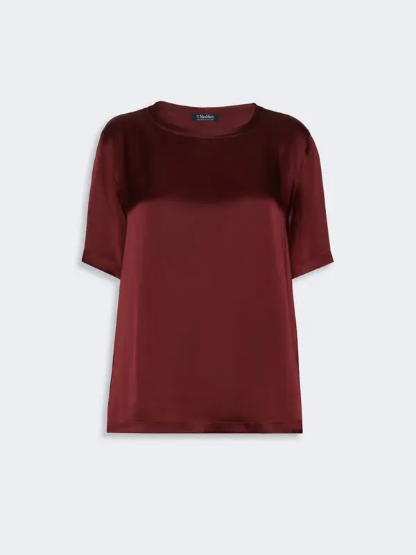 Max Mara Satin Crew-neck Blouse