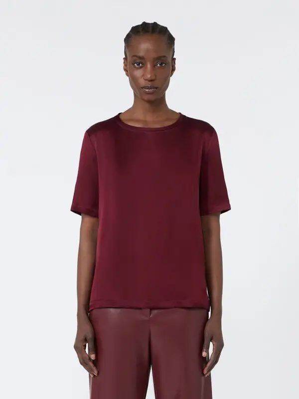 Max Mara Satin Crew-neck Blouse
