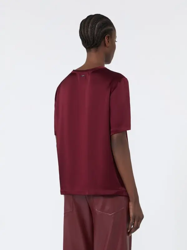 Max Mara Satin Crew-neck Blouse