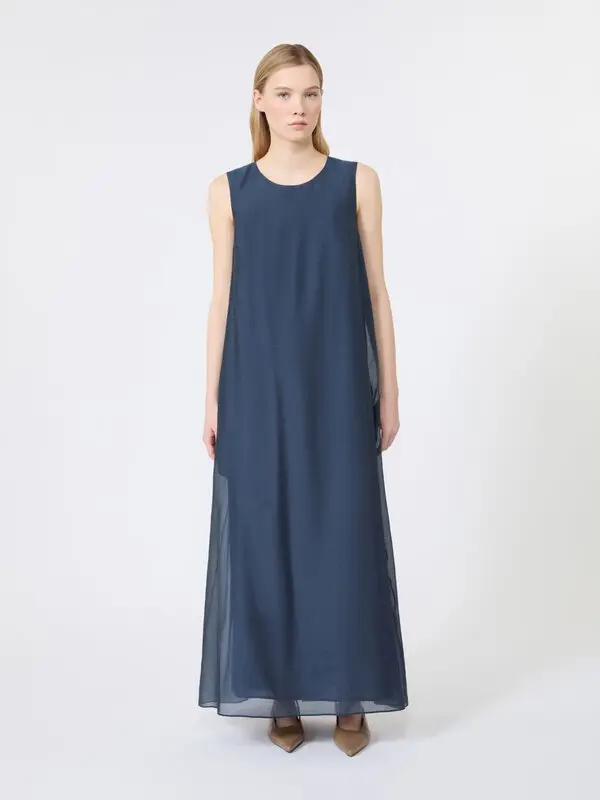 Max Mara Cotton And Silk Voile Flared Dress