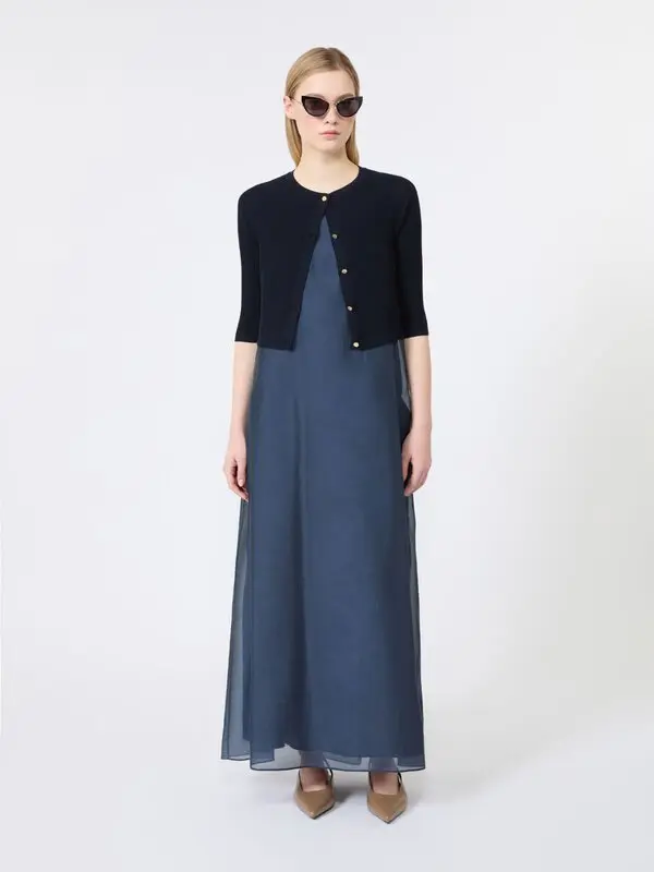 Max Mara Cotton And Silk Voile Flared Dress